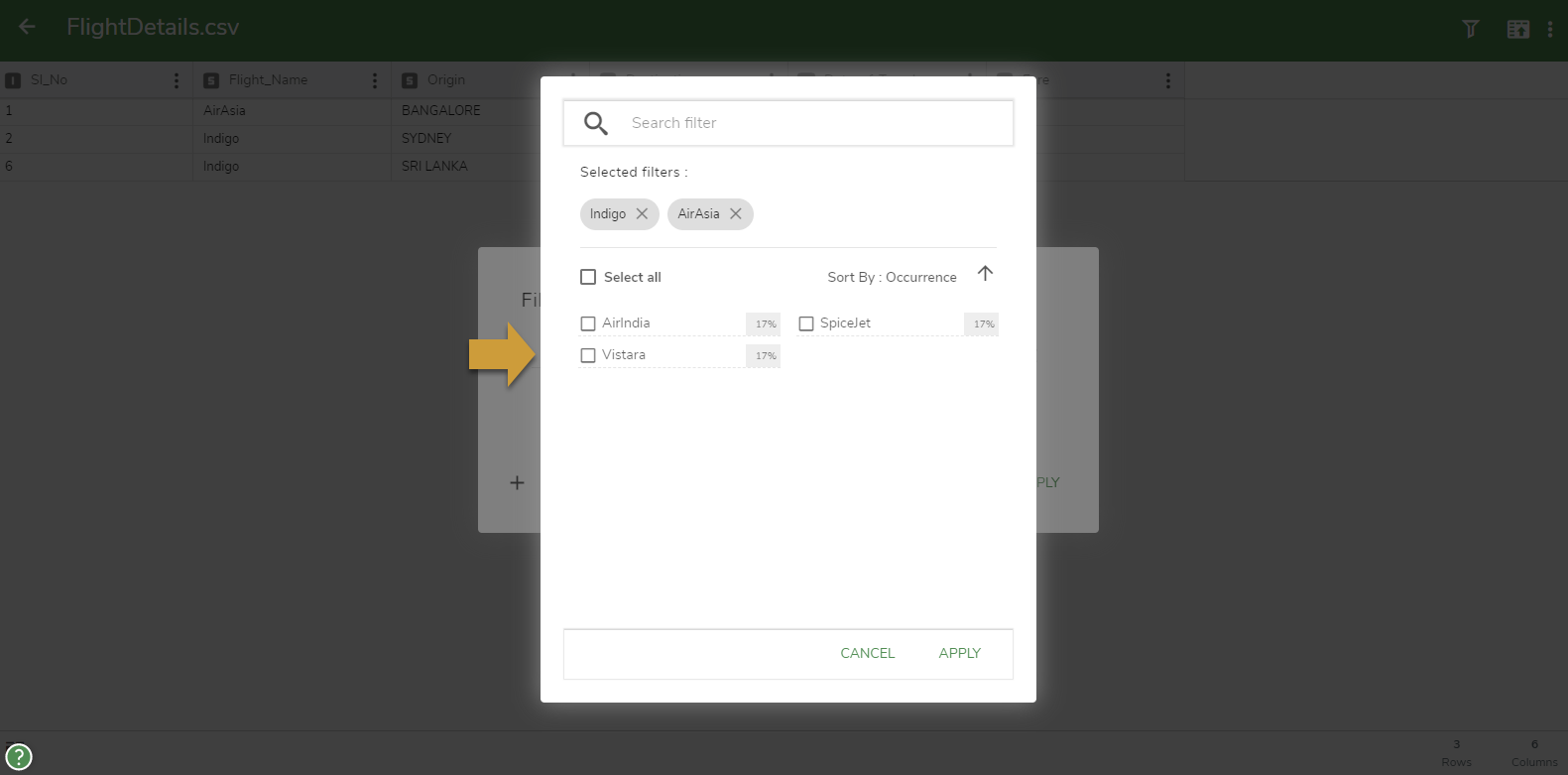 Filter Data in CSV Dataset | JIFFY.ai