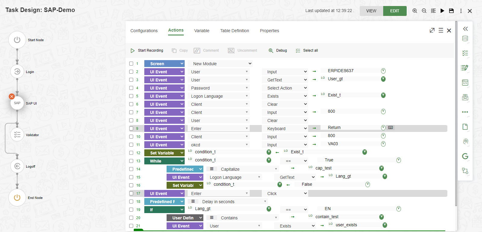 SAP With Login and Logoff Nodes | JIFFY.ai