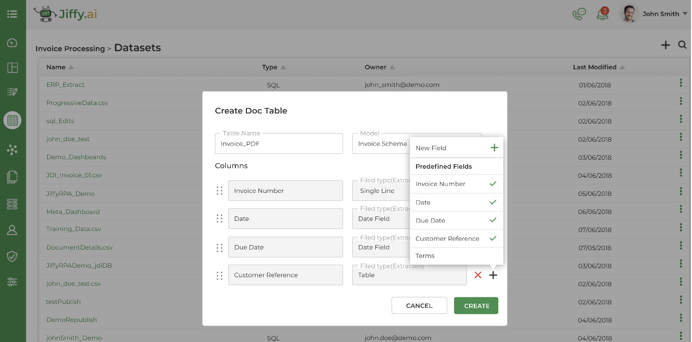 Doc Tables | JIFFY.ai